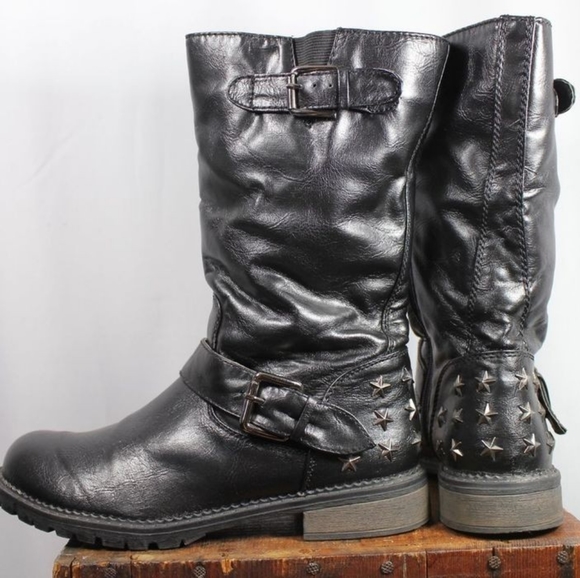 BONGO | Shoes | Bongo Harmony Black Star Studded Combat Boots | Poshmark